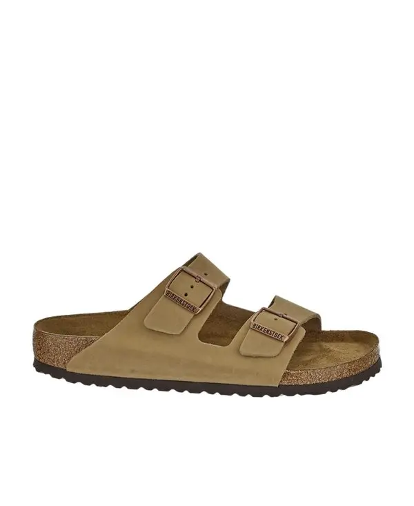 BIRKENSTOCK Arizona Buckle Detailed Slides - Brown