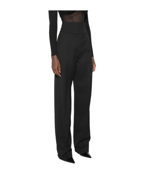 Elisabetta Franchi High-waisted Wide-leg Trousers - Black