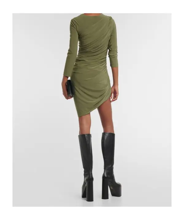 Norma Kamali Diana Asymmetric Ruched Minidress