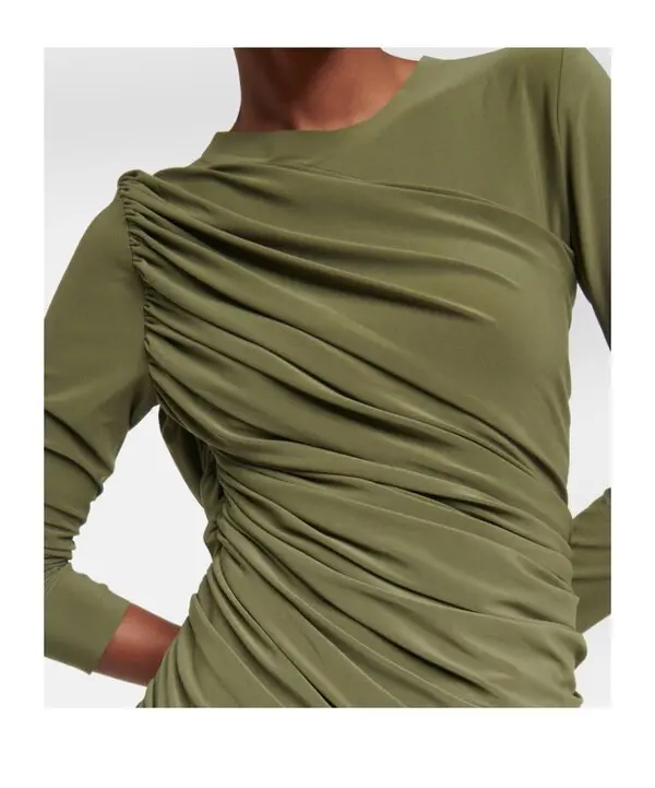 Norma Kamali Diana Asymmetric Ruched Minidress