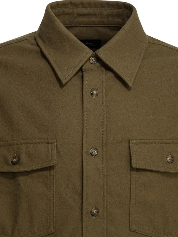 A.p.c. Long-sleeved Buttoned Overshirt