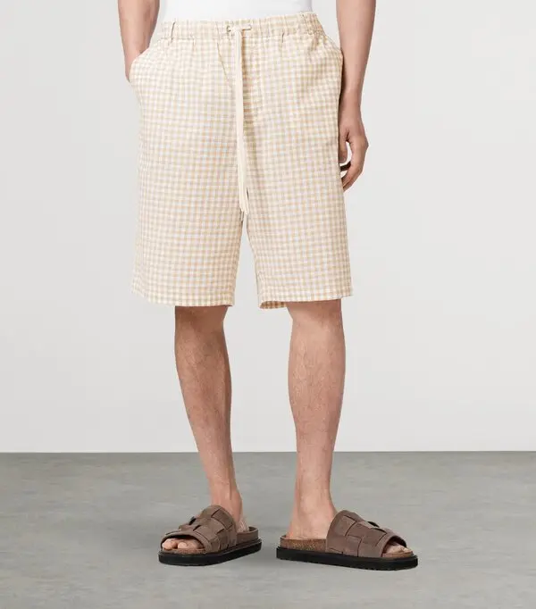 ALLSAINTS Rockland Organic Cotton Gingham Shorts