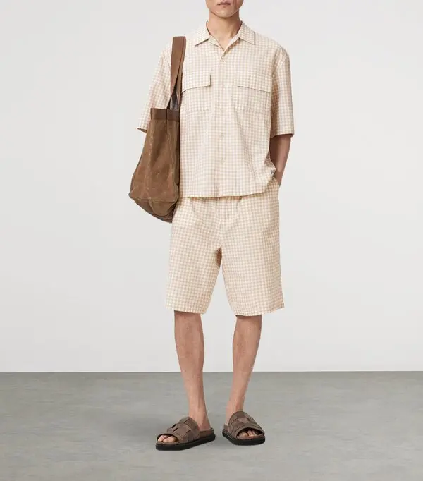 ALLSAINTS Rockland Organic Cotton Gingham Shorts