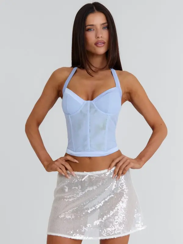 OUTCAST Chloey Sequin Mesh Mini Skirt