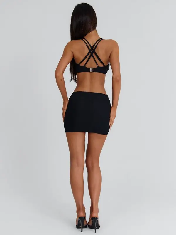 OUTCAST Priya Mini Dress With Silver Hardware And Cut-out Detailing