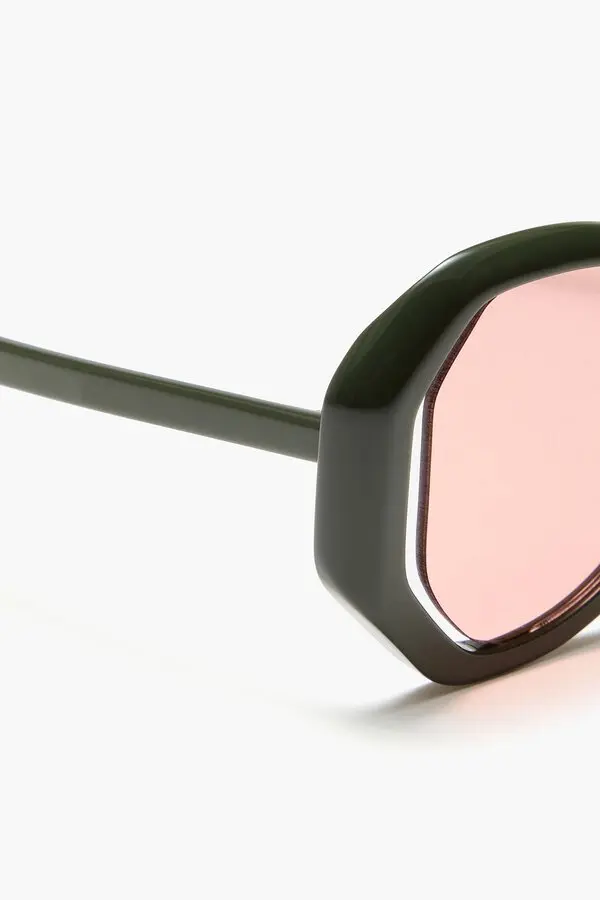 Zimmermann Hexagonframe Acetate Sunglasses - Forest Green