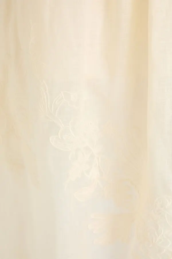 Zimmermann Belted Embroidered Linen Midi Skirt