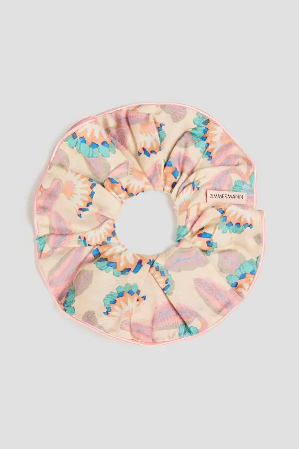 Zimmermann Printed Silk Hair Tie - Ecru