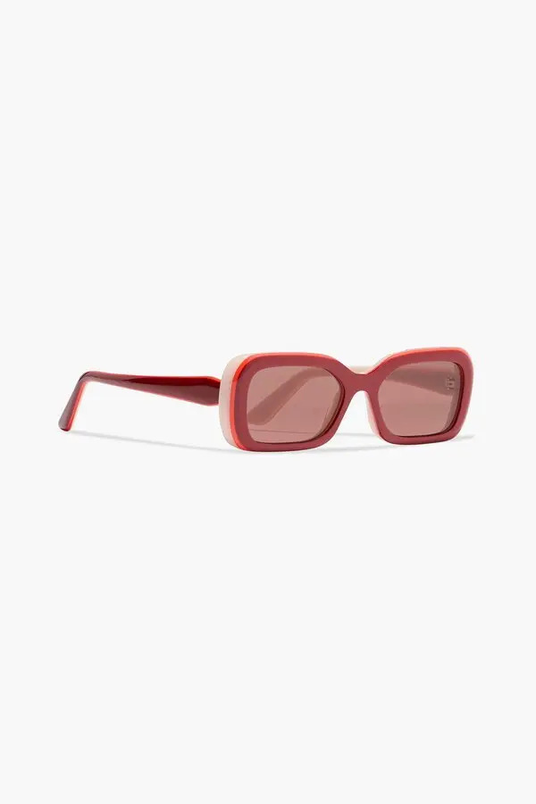 Zimmermann Rectangleframe Acetate Sunglasses - Claret