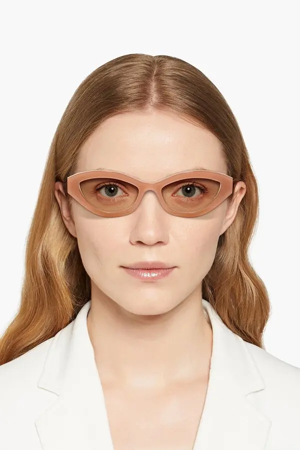 Zimmermann Ovalframe Marbled Acetate Sunglasses - Camel
