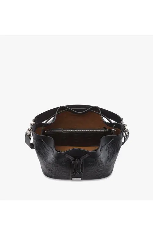 Mcm Medium Dessau Drawstring Bag In Visetos - Black