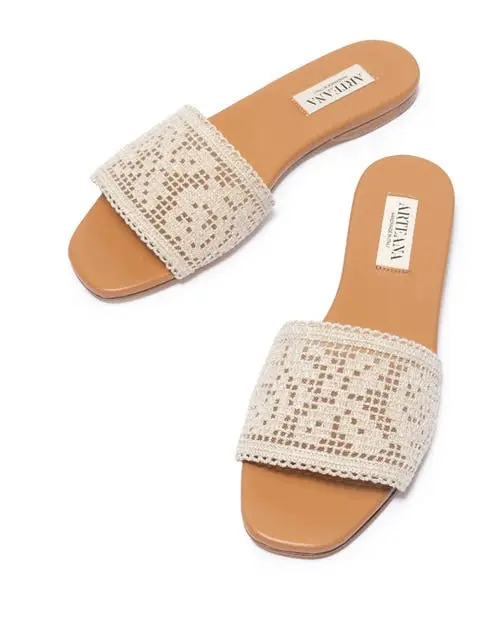 ARTEANA Clio Flat Slide With Crochet Upper
