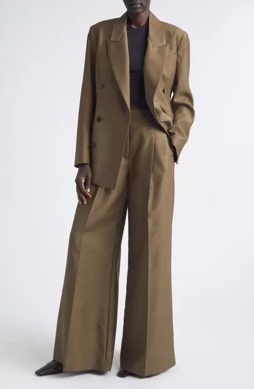 HEIRLOME Estelle Double Breasted Wool & Silk Blazer