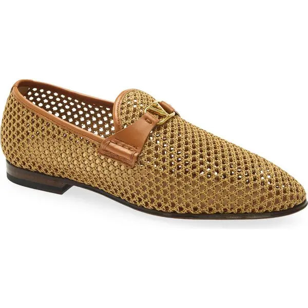 Valentino Garavani Wolfe" Woven Raffia Loafer With Vlogo Hardware