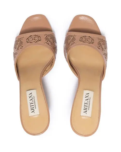 ARTEANA Thalia 75 Slide Laser Cut Patent Leather Heels