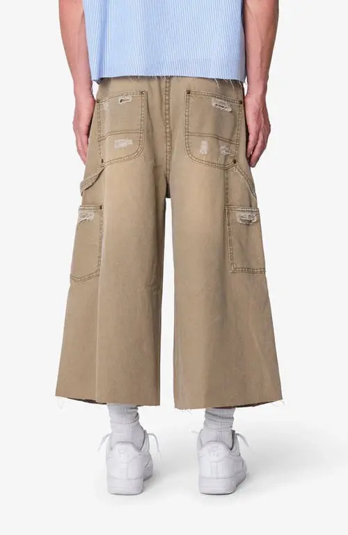 Mnml Distressed Extra Long Carpenter Denim Shorts