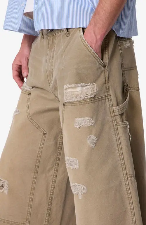 Mnml Distressed Extra Long Carpenter Denim Shorts