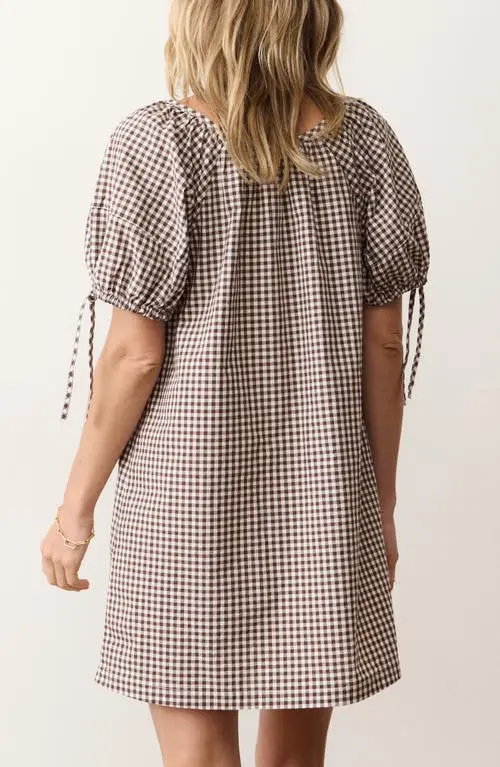 Marine Layer Aleca Gingham Pima Cotton Minidress