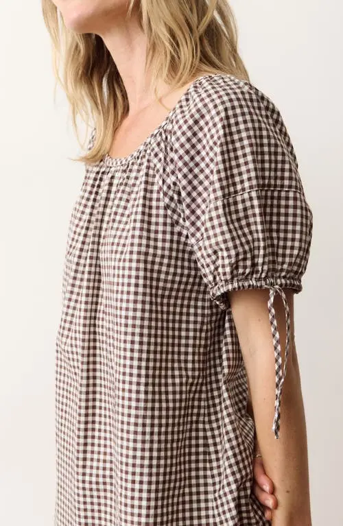 Marine Layer Aleca Gingham Pima Cotton Minidress