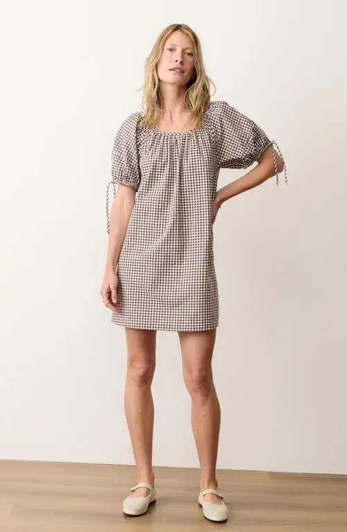 Marine Layer Aleca Gingham Pima Cotton Minidress
