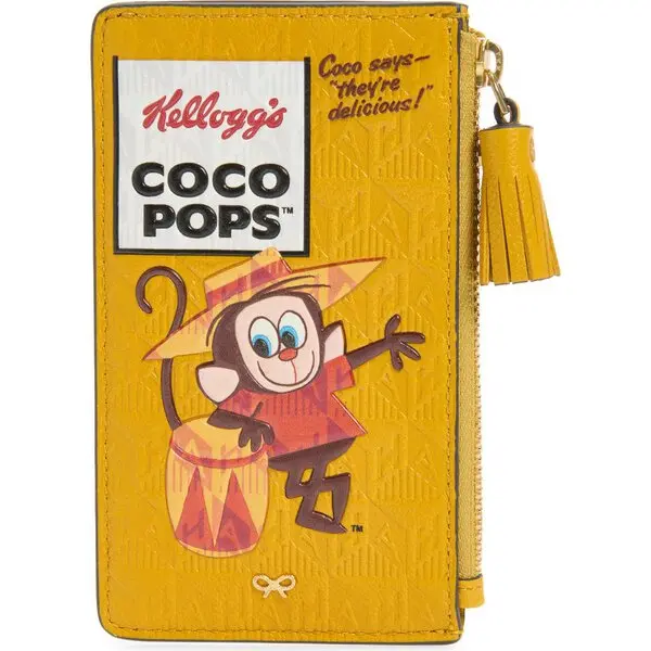 ANYA HINDMARCH Anya Brands Coco Pops Zip Card Case - Mustard
