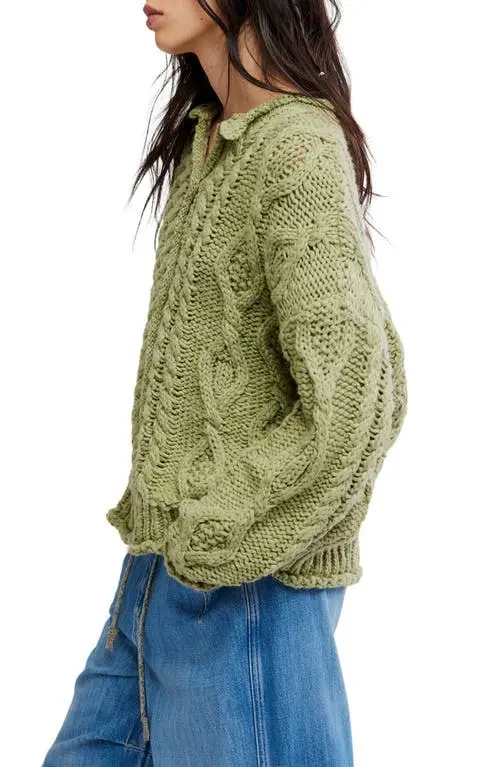 Free People Opal Cable Knit Cardigan