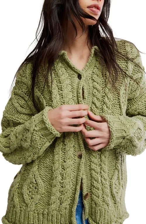Free People Opal Cable Knit Cardigan