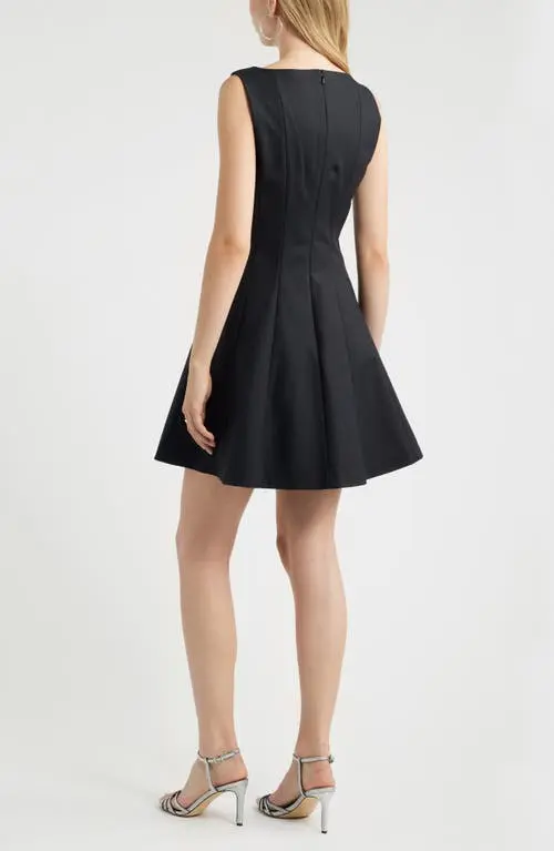 Chelsea28 Seamed Fit & Flare Minidress - Black