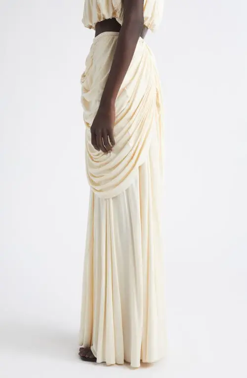 HEIRLOME Effie Draped Silk Maxi Skirt