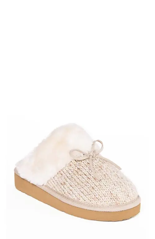 Minnetonka Fluffy Scuff Slipper - Sparkle Tan