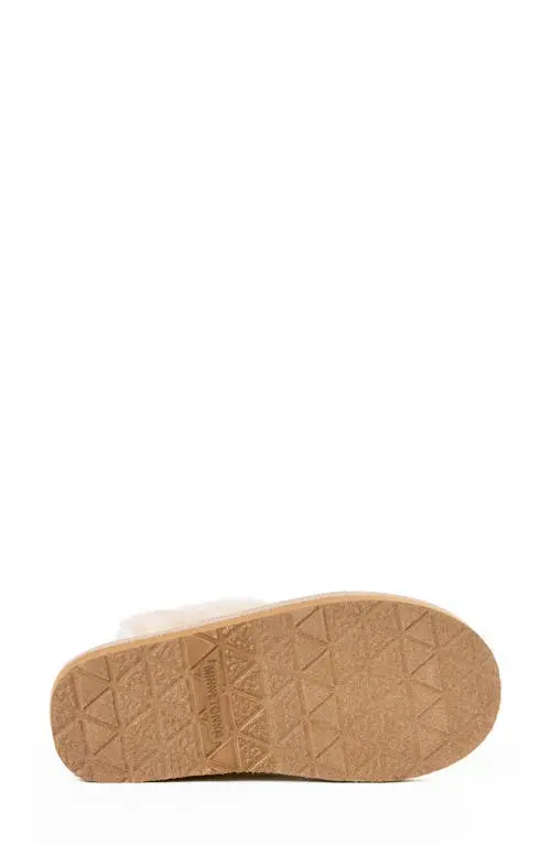 Minnetonka Fluffy Scuff Slipper - Sparkle Tan