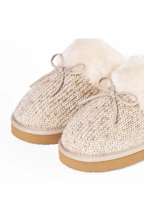 Minnetonka Fluffy Scuff Slipper - Sparkle Tan