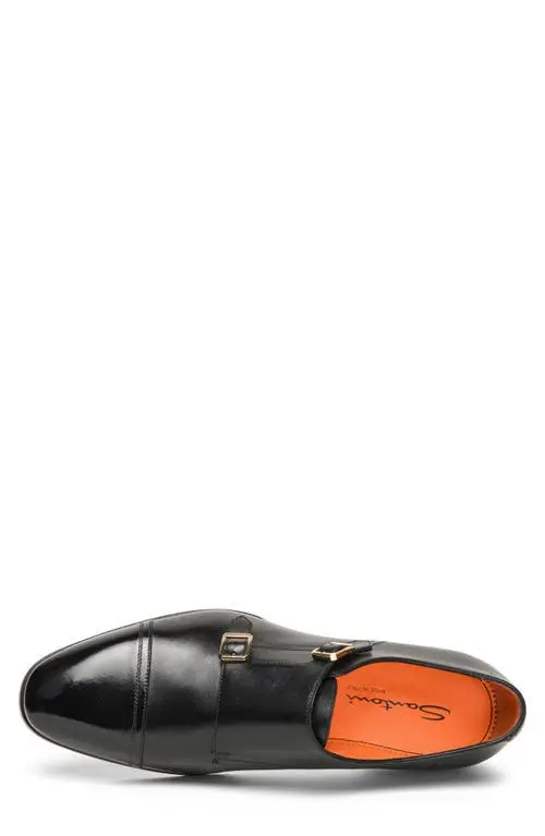 Santoni Axel Double Monk Strap Cap Toe Shoe