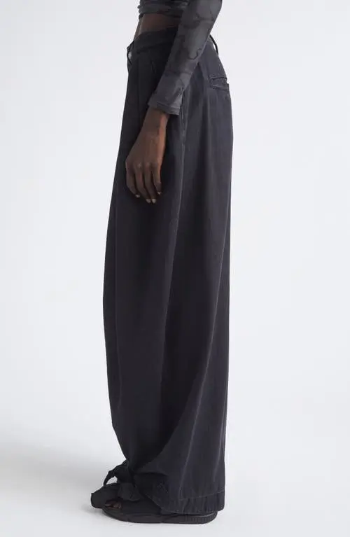 Collina Strada Simone Pleated High Waist Wide Leg Jeans