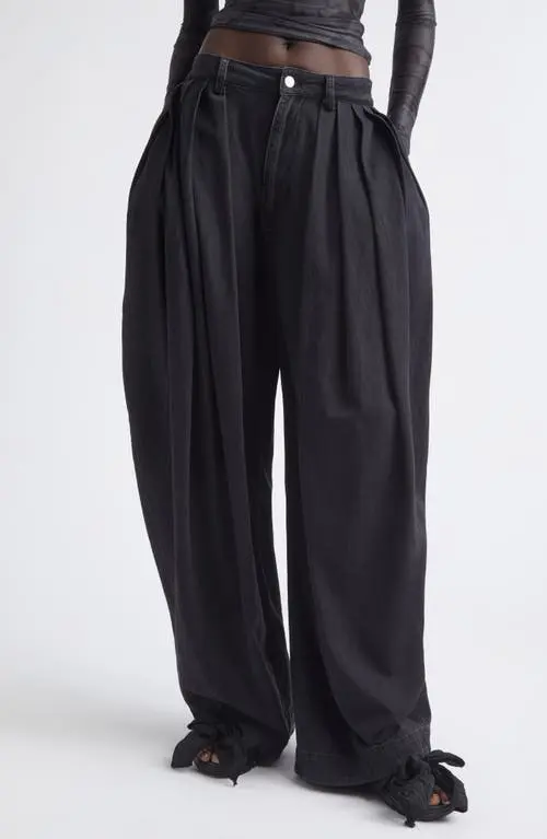 Collina Strada Simone Pleated High Waist Wide Leg Jeans