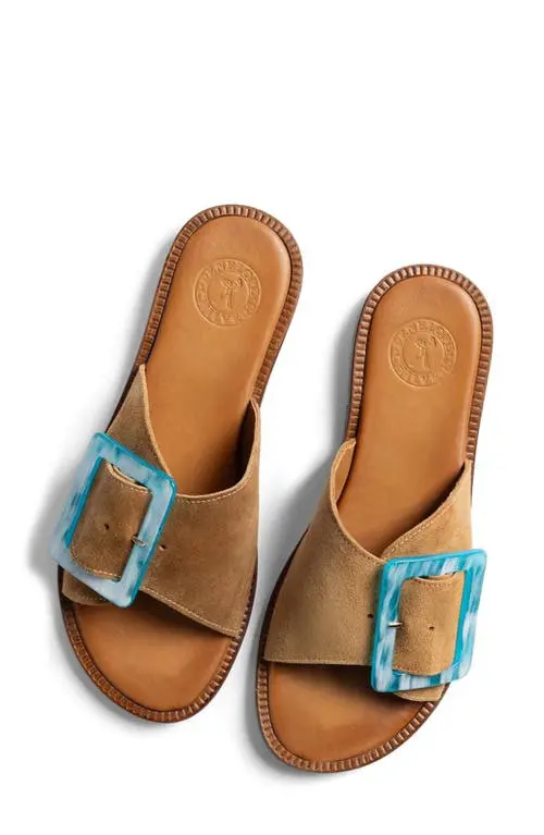 Penelope Chilvers Biarritz Buckle Suede Slide Sandal