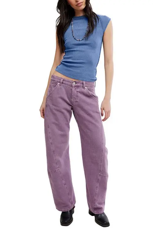 Free People Highland Low Rise Bowed Leg Jeans