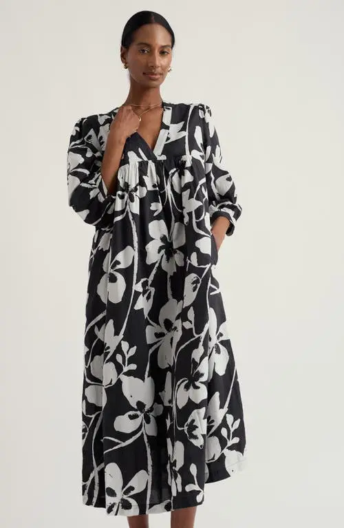 SEASALT CORNWALL Earth Floral Organic Cotton Caftan Dress