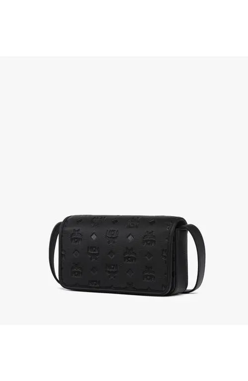 Mcm Aren Crossbody Wallet In Embossed Monogram Leather