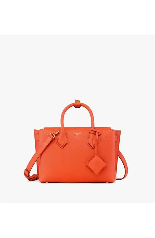 Mcm Small Milla Tote In Grained Leather