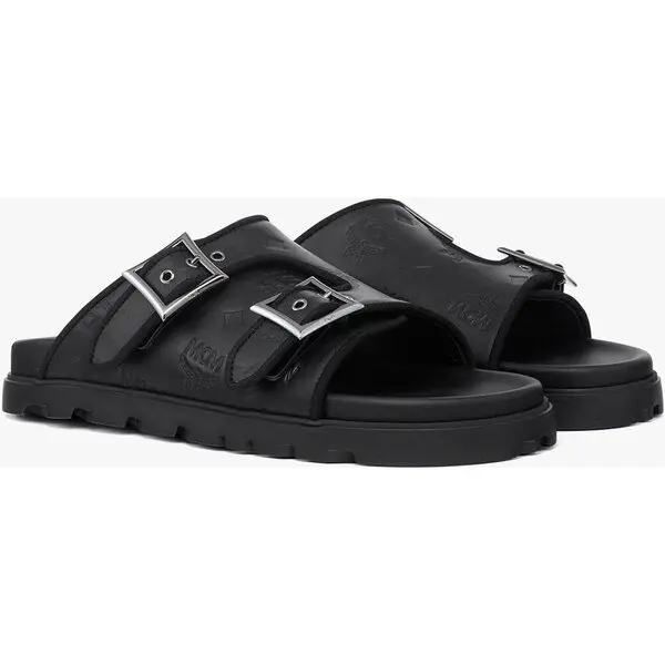 Mcm Sandals In Embossed Monogram Leather