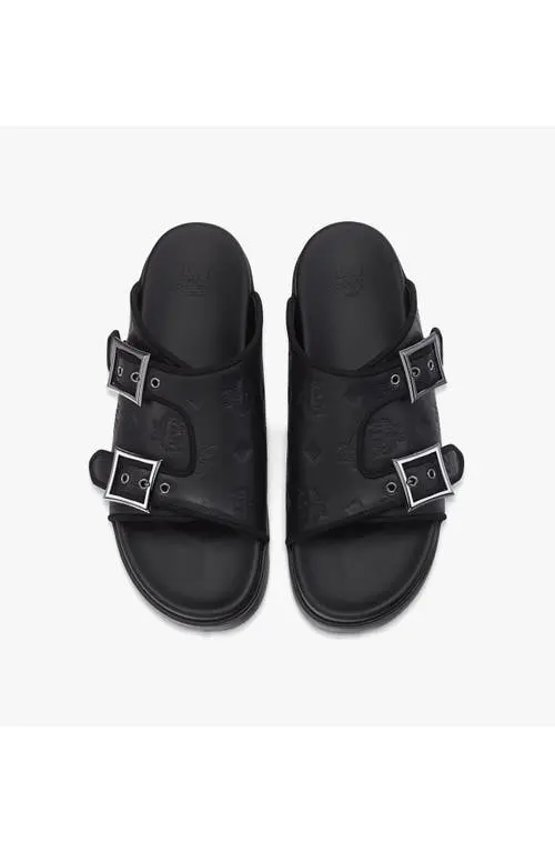 Mcm Sandals In Embossed Monogram Leather