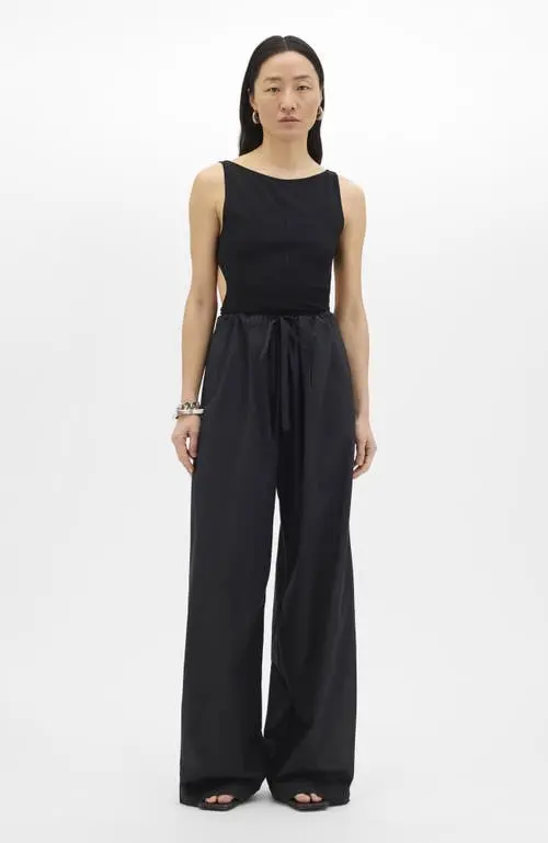 Another Tomorrow Voile Drawcord Pant - Black