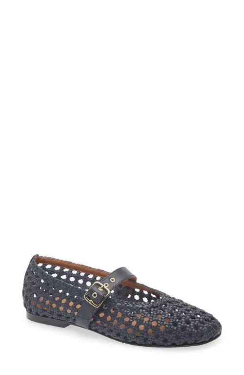 Madewell The Remy Woven Mary Jane Flat - Craftsman Blue