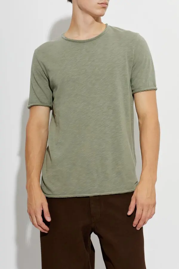 American Vintage T-shirt With Raw-edge Finish