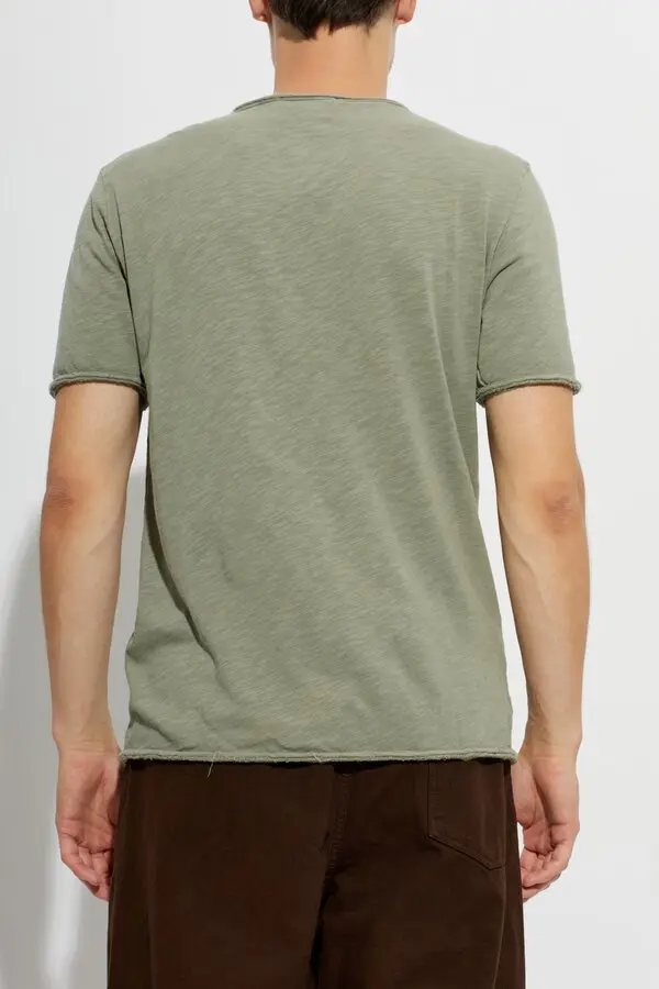 American Vintage T-shirt With Raw-edge Finish