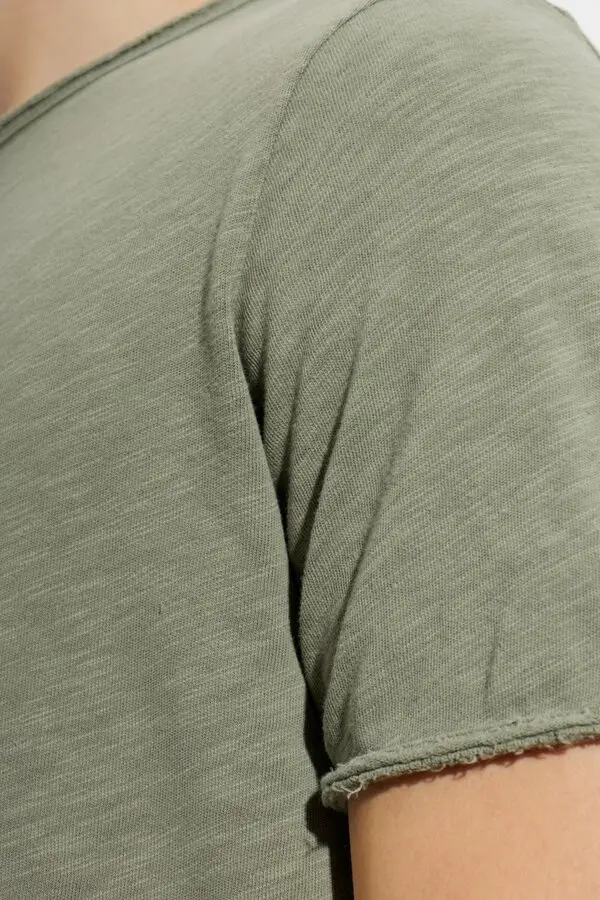 American Vintage T-shirt With Raw-edge Finish