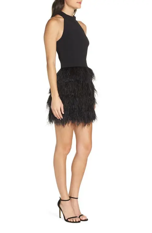 FOREST LILY Feather Halter Dress