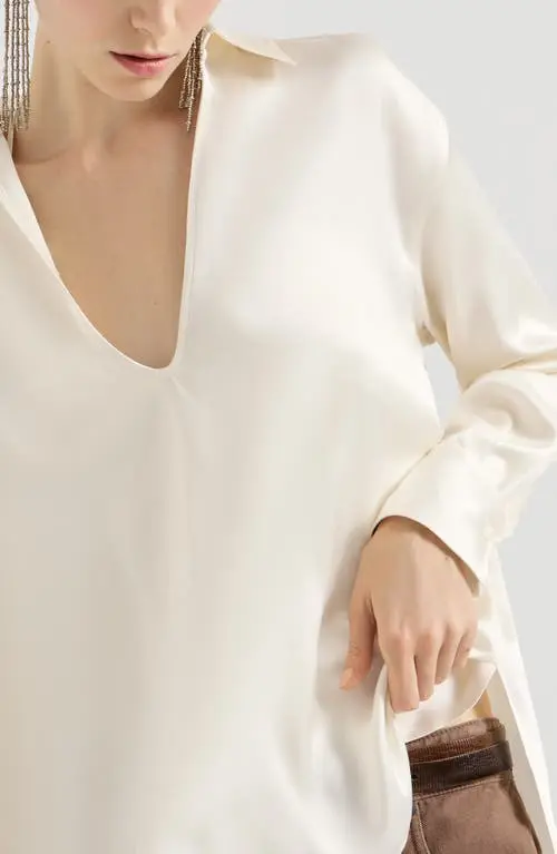 Brunello Cucinelli Silk Satin Blouse