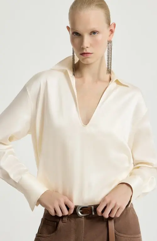 Brunello Cucinelli Silk Satin Blouse